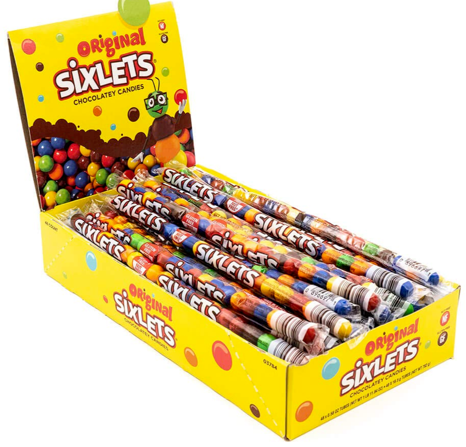 Sixlets Candies 48 Original Twenty Ball Tube Chocolate Bite Snack ...