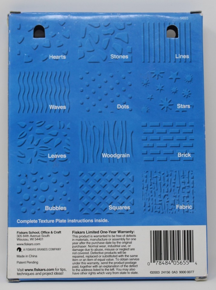 Fiskars Texture Plates Assortment-Embossing Plates-12 Texture-Hearts ...