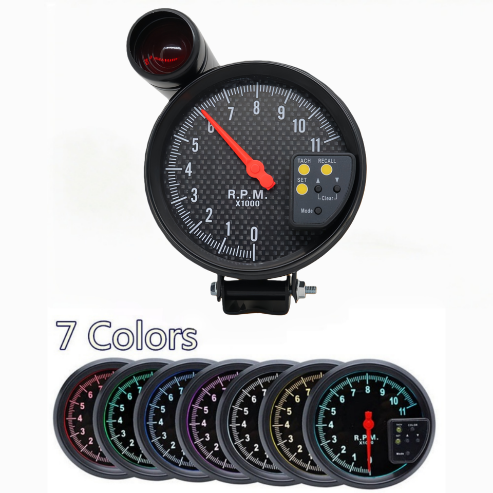 Car Tachometer 5 Inch LED Display Colorful Backlight Carbon Fiber Face ...