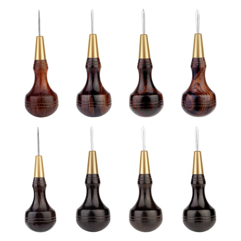 1pc Leather Stitching Awl Diamond Shape Ebony Sandalwood & Brass Craft ...