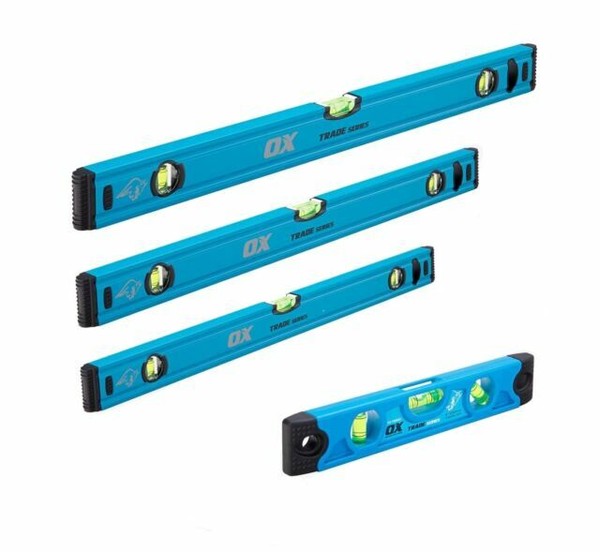 OX Trade 4 Piece Spirit Level Set 600/1200/1800/2300mm - Blue (OX ...