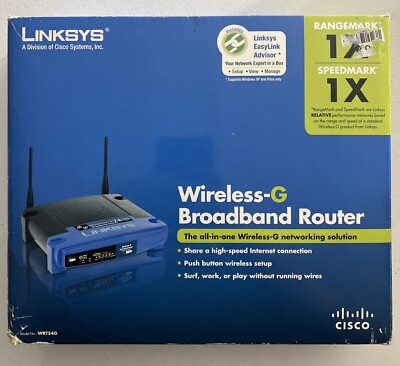 Linksys WRT54G Wi-Fi Wireless-G Broadband Router 2.4 GHz - Tested Works ...