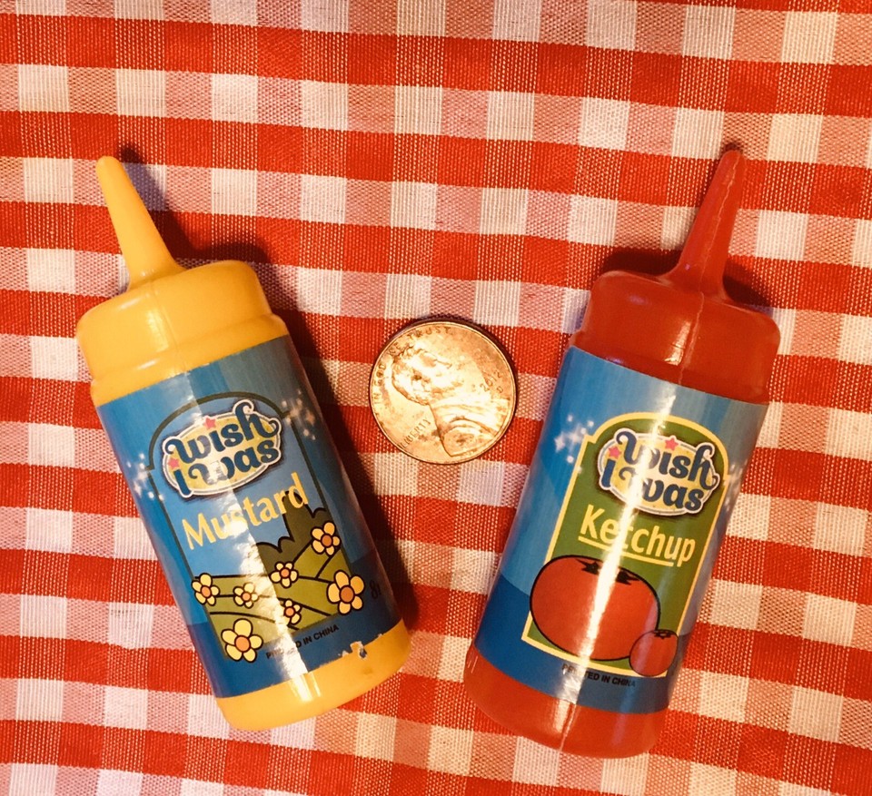 Fake Play Food Replica Condiments Mustard & Ketchup Bottles Set Lot 3D ...