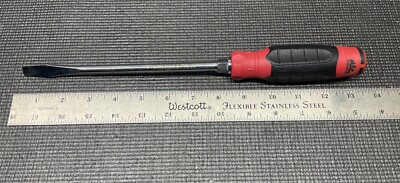 New Mac Tools PKRB8CR Long Screwdriver, Flat / Slotted Tip. 13" Total ...