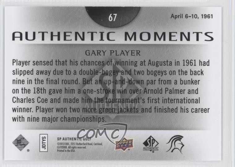 2014 SP Authentic Authentic Moments Gary Player #67 0c4 | eBay