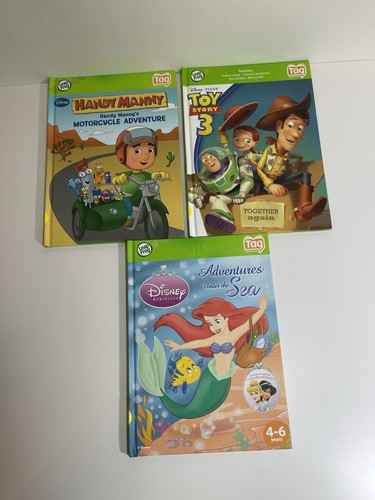 Lot of 3 LeapFrog TAG Books Disney TOY Story/Little Mermaid/Handy Mandy ...