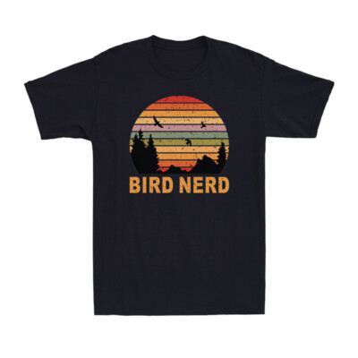 Retro Birding Bird Watching Nerd Bird Watcher Sunset Vintage Men's T ...