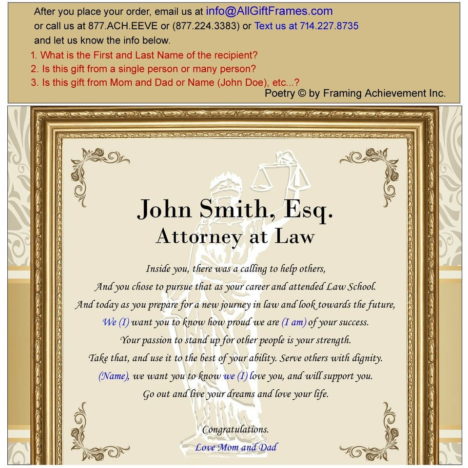 Personalized Law School Graduation Gift for Attorney Lawyer ...