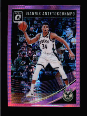 GIANNIS ANTETOKOUNMPO 2018/19 DONRUSS OPTIC #85 PINK HYPER PRIZM ...