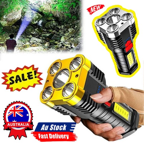 Five nuclear Explosion LED Flashlight Strong Light Re-chargeable Super ...