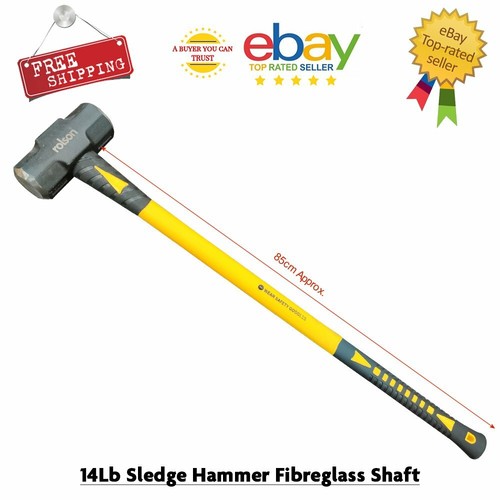 14lb Sledge Hammer Fibreglass Shaft Steel Heavy Duty Professional | eBay