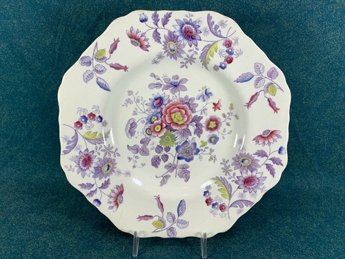 Early Spode New Fayence 8 Sided Plate Mauve Floral Design | eBay