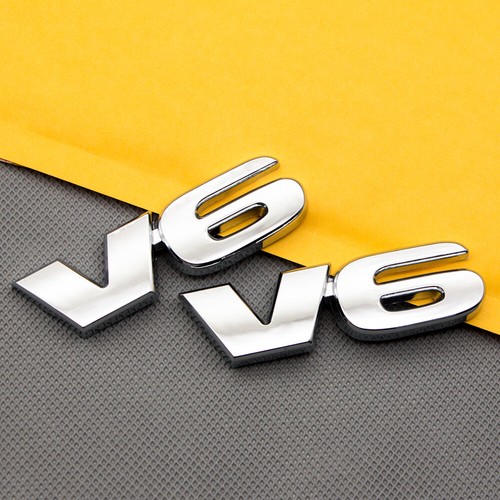 2x Metal V6 Engine Emblem Chrome Rear Trunk Fender 4wd Sport Badge ...