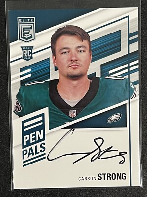 2022 Donruss Elite Pen Pals Black Ink #PP-CS Carson Strong RC Auto ...