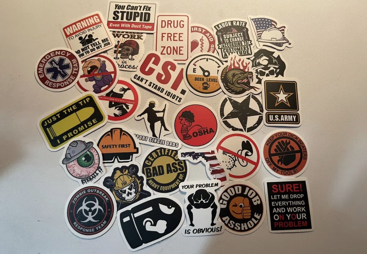 30 Pack Hard Hat Stickers Blue Collar Packs Helmet Tool Box Decals | eBay
