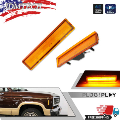 1980-86 Ford Bronco F150 F250 F350 Front Side Fender Amber LED Marker ...