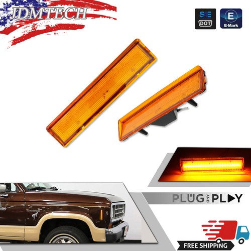 1980-86 Ford Bronco F150 F250 F350 Front Side Fender Amber LED Marker ...