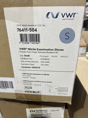 VWR Finger Textured Nitrile Examination Gloves Small 76411-504 Case of ...