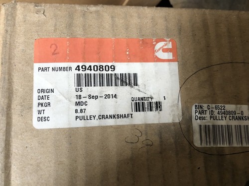 Cummins 4940809 Crankshaft Pulley 8.9 liter ISC/ISL engines. | eBay