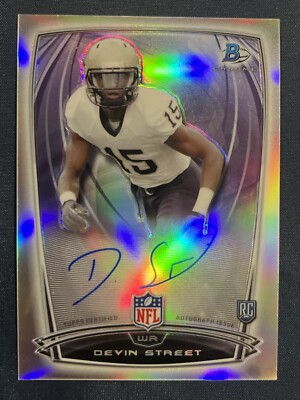 2014 Bowman Chrome Refractor Devin Street On Card Autograph RC! Cowboys ...