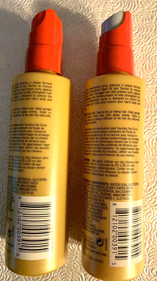 2 X Samy Fat Curls Defy the Frizz Curl Reactivating Spray Macadamia 6 ...