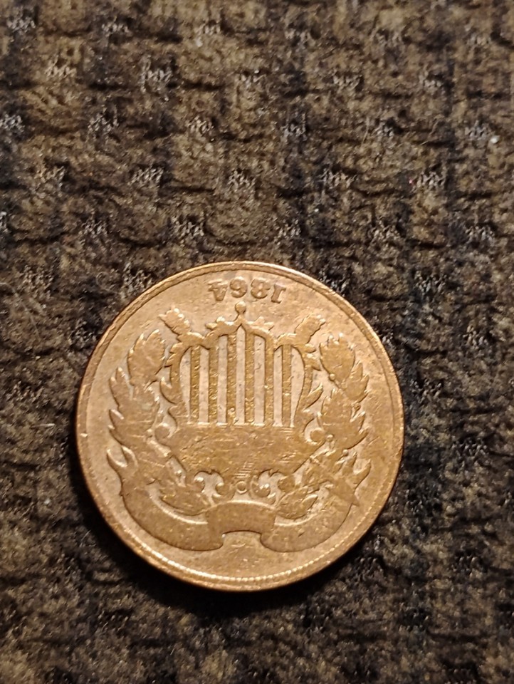 1864 Two Cent Piece to Vg Condition Coin Rare Key Date. Nice Coin See ...