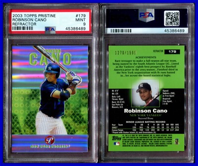 PSA 9 2003 Topps Pristine Refractor #179 Robinson Cano RC /1599 New ...