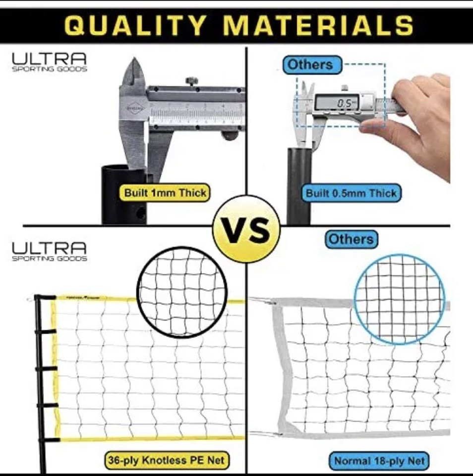 Ultra Sporting Goods Volleyball Net - Includes 32x3 Feet Regulation ...