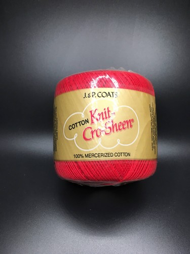 J&P COATS KNIT-CRO-SHEEN COTTON Yarn. 150 yards. Lace. Sz 10. Spanish ...