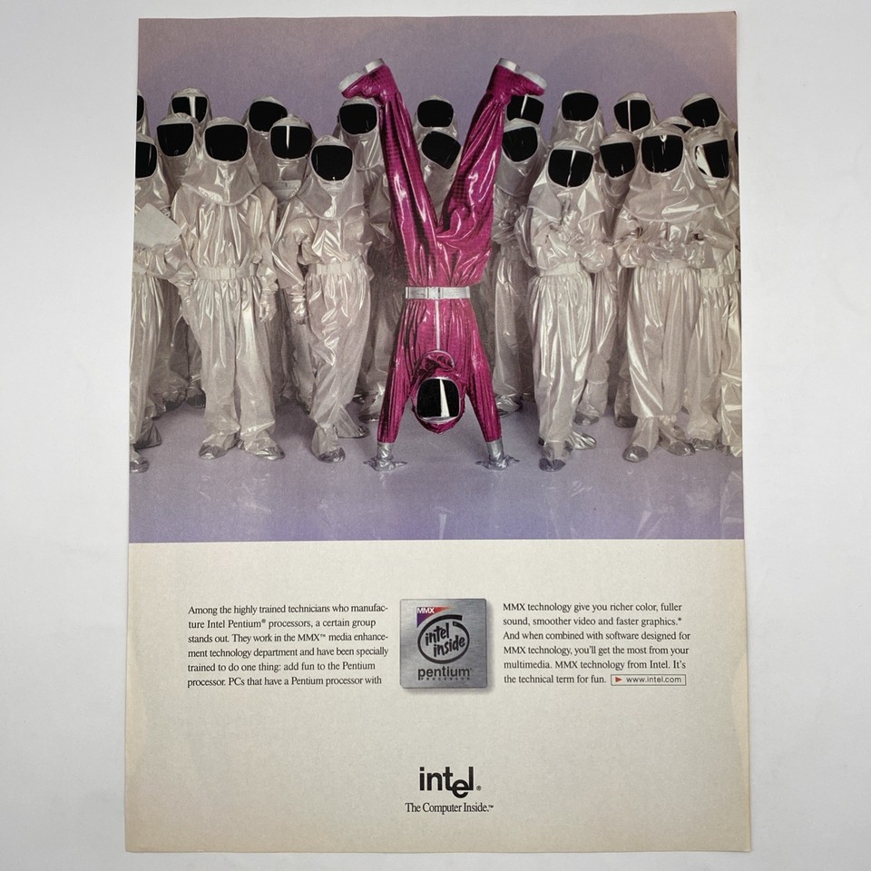 1997 Intel Pentium Processor PRINT AD Bunny People Even More Fun Silver ...