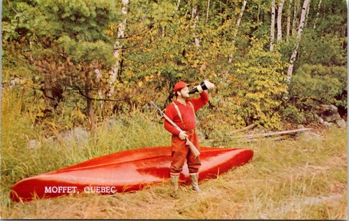 Hunter in Moffet Quebec Canada Canoe Gun Chrome Postcard B93 | eBay