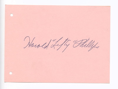HAROLD "LEFTY" PHILLIPS Autographed Album Page/Index Card Angels Mgr | eBay