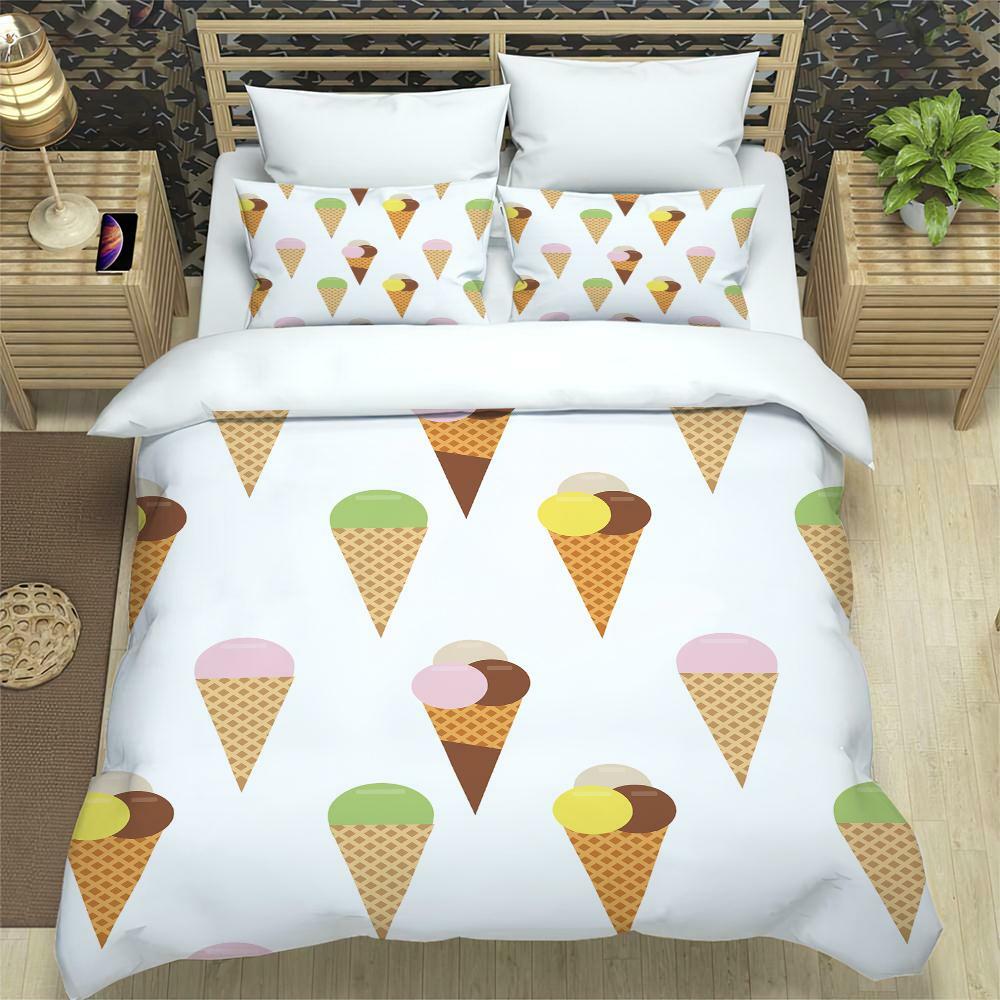 Summer Ice Cream Doona Quilt Duvet Cover Set Pillowcase Single Double ...