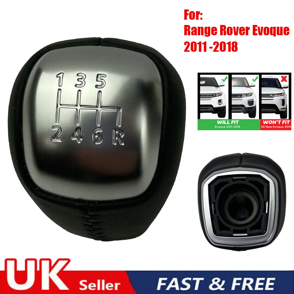 6 Speed Manual Gear Shifter Knob Leather Black for Range Rover Evoque ...