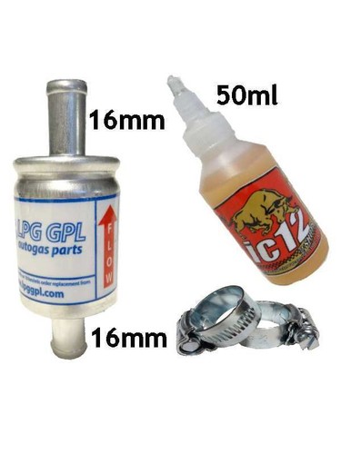 LPG Service Kit ic12 50ml & 16 x 16 filter and injector cleaner Autogas ...