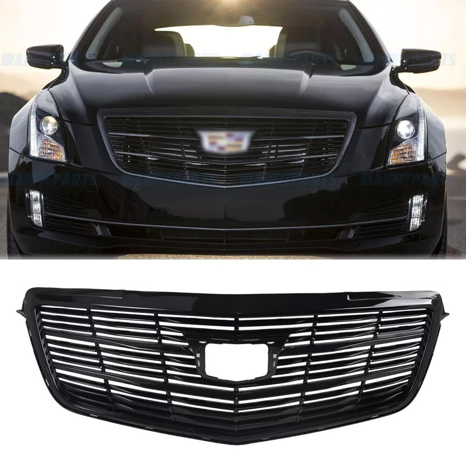For 2015-2019 Cadillac ATS Front Bumper Upper Grille Glossy Black ...