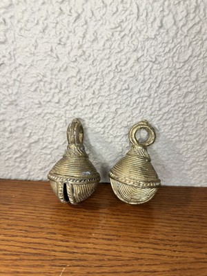 VINTAGE HANDCRAFTED BRASS HINDU RELIGIOUS GOD ENGRAVED ROUND COW BELLS ...