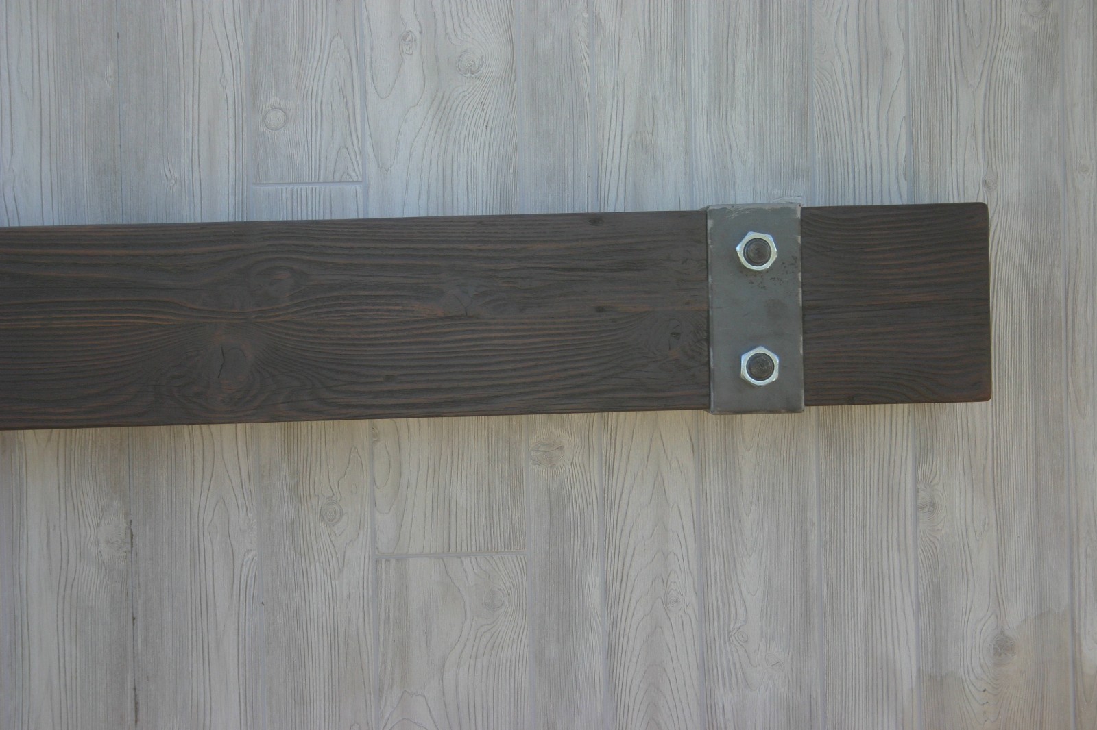 Reclaimed Rustic Fireplace Mantle w/ Steel Wrap Nuts & Studs | eBay