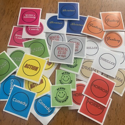 Video Shop/Store Ex-Rental Genre Stickers. *Betamax *Big Box *Pre Cert ...