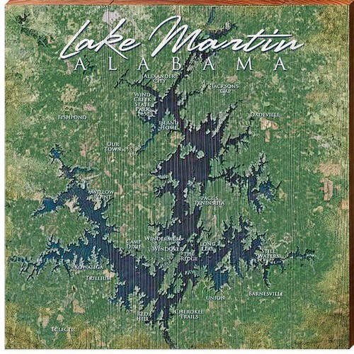 Lake Martin, Alabama Satellite Map Wall Art | eBay