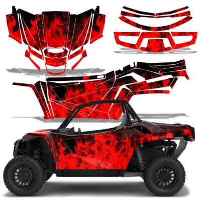 UTV Graphics Kit Decal Sticker For Textron Wildcat XX 2018 & Up ICE RED ...