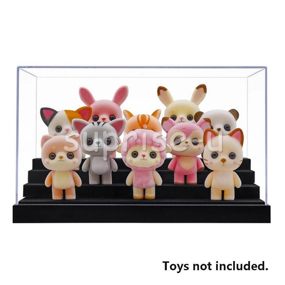 Clear Acrylic Display Box 25cm L Perspex 4 Steps Case Plastic Base ...