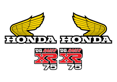 1977 DG Honda XR 75 Gas Tank And Side Panel Decal Set | eBay