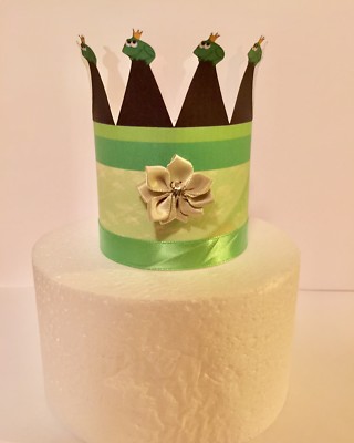 Disney Princess Tiana Inspired Crown Cake Topper Satin Ribbon Flower | eBay