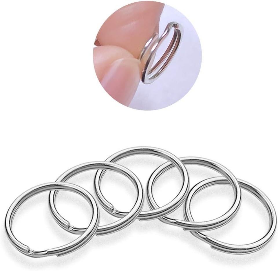 100 Pcs Split Ring, Small Key Rings Bulk Split Keychain Rings DIY Craft ...