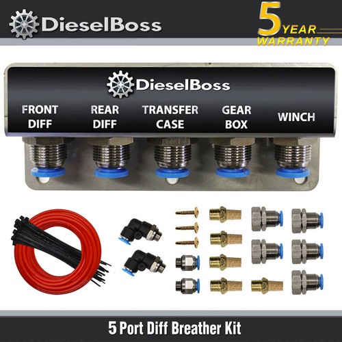 DIFF BREATHER KIT 5-POINT FITS NAVARA NP300 2015+ STAINLESS UNIVERSAL w ...
