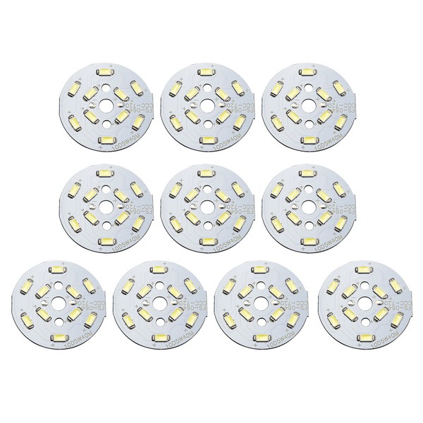 300ma 5w 10 LEDs 5730 SMD LED Chip Aluminum Board Pure White 40mm Dia ...