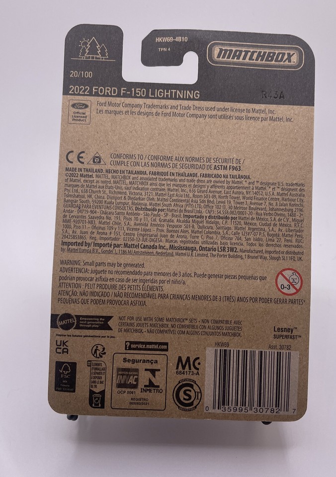 Matchbox 70 Years Special Edition 2022 Ford F-150 Lightning Electric ...