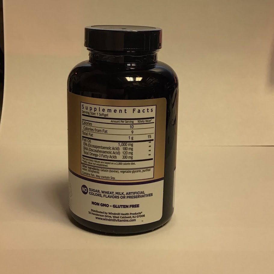 Omega 3 Fish Oil 1000mg w/ EPA & DHA by Windmill **Buy 3, Get 4th Free ...