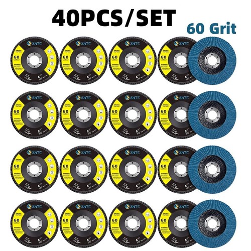 40PCS 4-1/2" Grinder Sanding Grinding Wheel 60 Grit 4.5 inch Zirconia ...